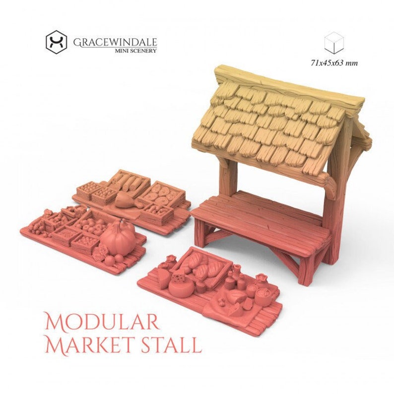 Modular Market Stall | Dnd Miniature Terrain | Dungeons and Dragons | D ...