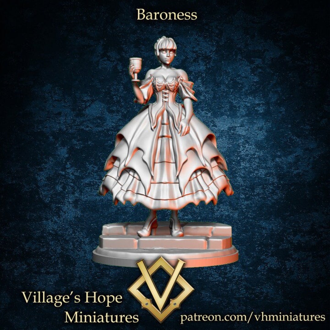 Vampire Baroness and Disguise | 28-35mm | Hires Resin | Village’s Hope ...