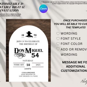 Don Julio Tequila Birthday Invitation for Men- CANVA Customizable ...