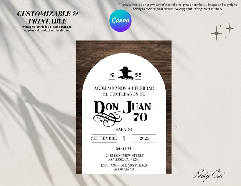 Español Don Julio Tequila Birthday Invitation - Customizable Canva ...