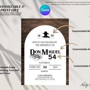 Don Julio Tequila Birthday Invitation for Men- CANVA Customizable ...