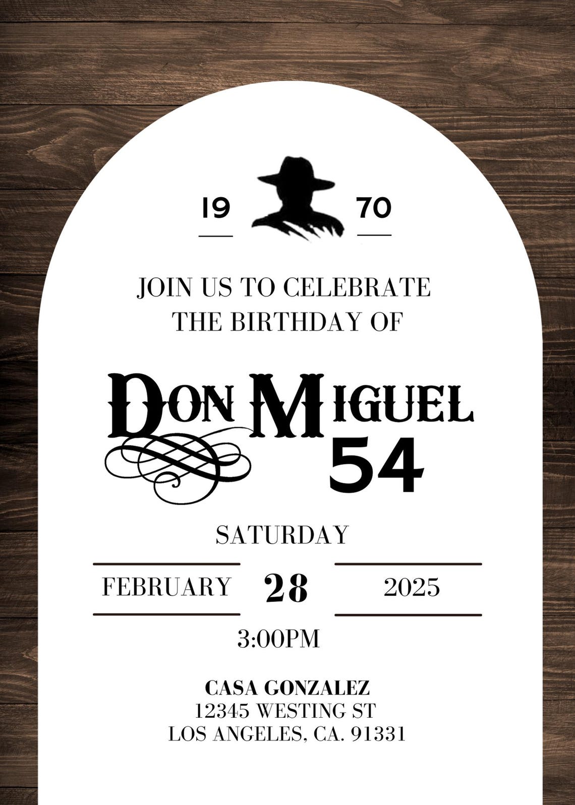Don Julio Tequila Birthday Invitation for Men- CANVA Customizable ...