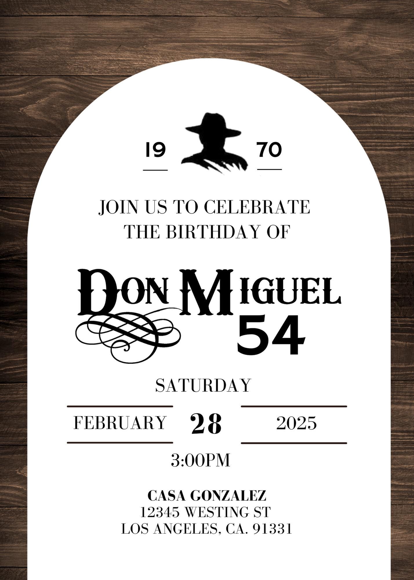 Don Julio Tequila Birthday Invitation for Men- CANVA Customizable ...