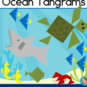 Ocean Tangram Puzzles Printable 2D Shapes Math Center Tangrams - Etsy
