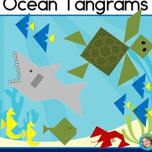 Ocean Tangram Puzzles Printable 2D Shapes Math Center Tangrams - Etsy