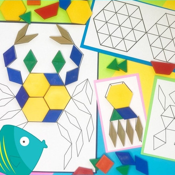 Ocean Pattern Block Mats 2D Shape Puzzles Problem Solving Critical ...