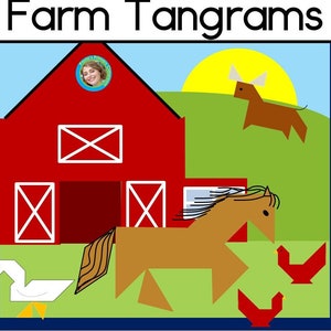 Farm Tangram Puzzles 2D Shapes Math Center Printable Tangrams - Etsy