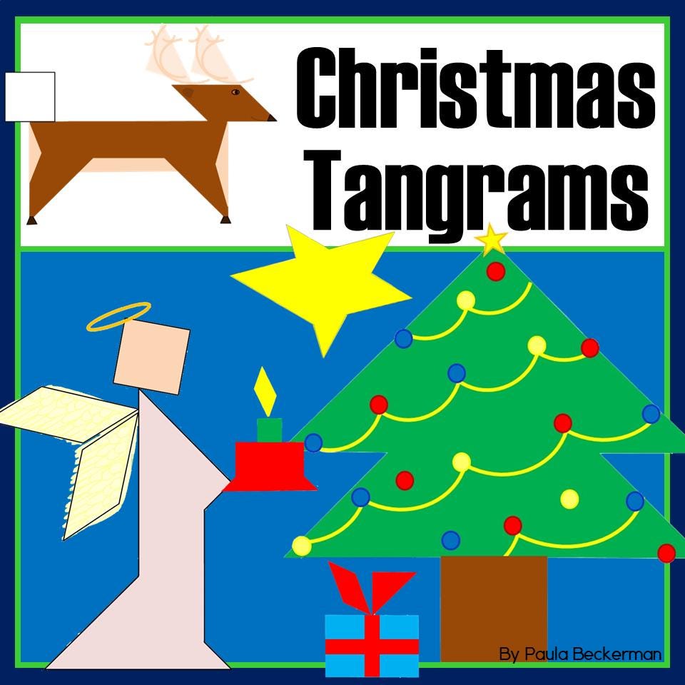 Christmas Tangram Puzzles | Printable Tangrams | 2D Shapes Math Center ...