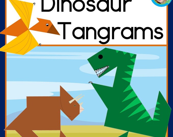 Dinosaurs Tangram Puzzles Printable | 2D Shapes Math Center | Tangrams ...