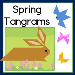 Spring Printable Tangram Puzzles Congruent 2D Shapes Math Center and ...