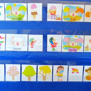 Four Seasons Picture Sorting Posters and Worksheet Spring Summer Winter ...