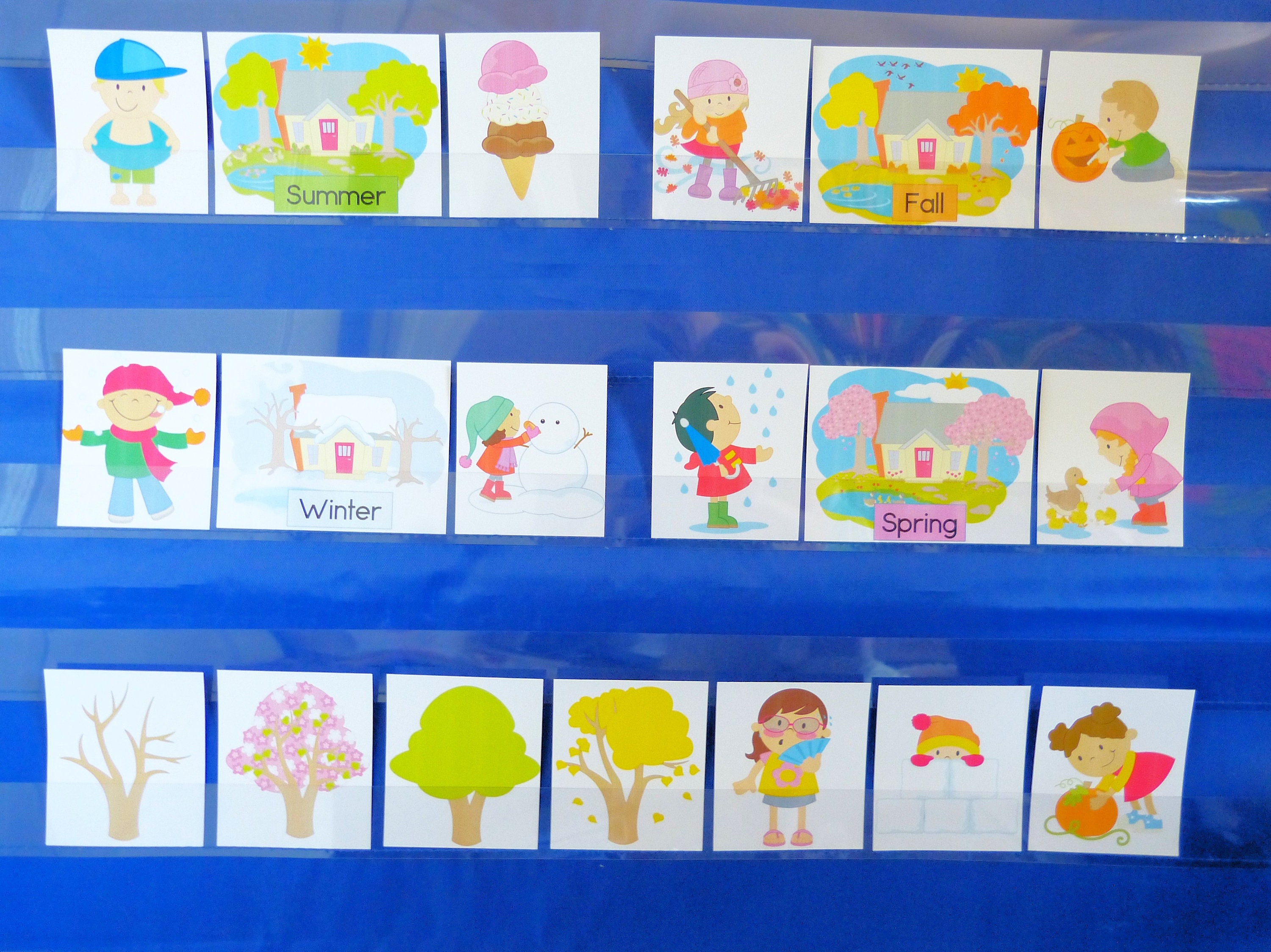 Four Seasons Picture Sorting Posters and Worksheet Spring Summer Winter ...