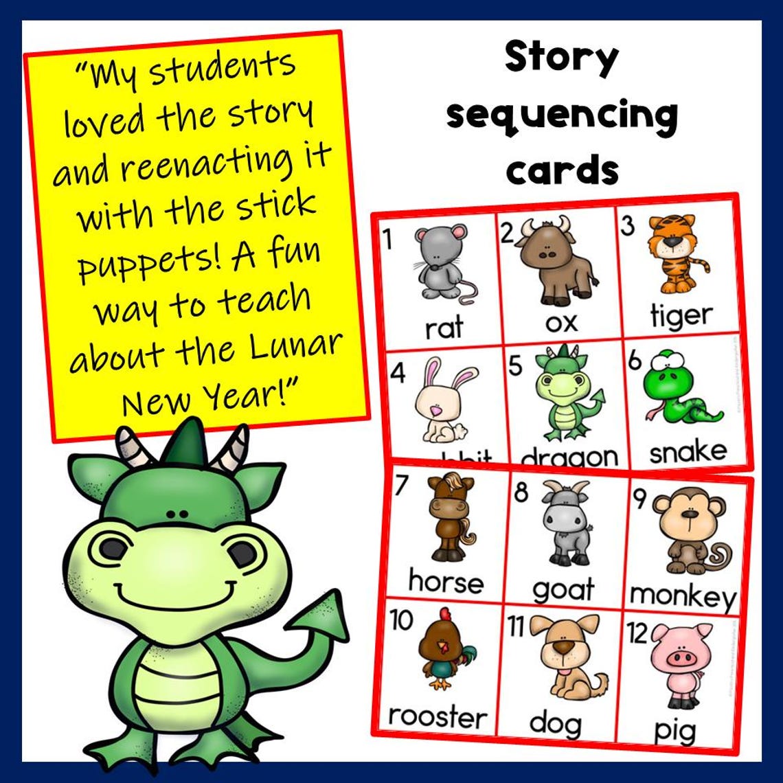 Chinese New Year Story Props: Zodiac Animal Puppets (digital Download ...
