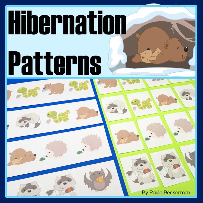 Hibernating Animals | Hibernation Patterns Math Center With AB ABC AAB ...