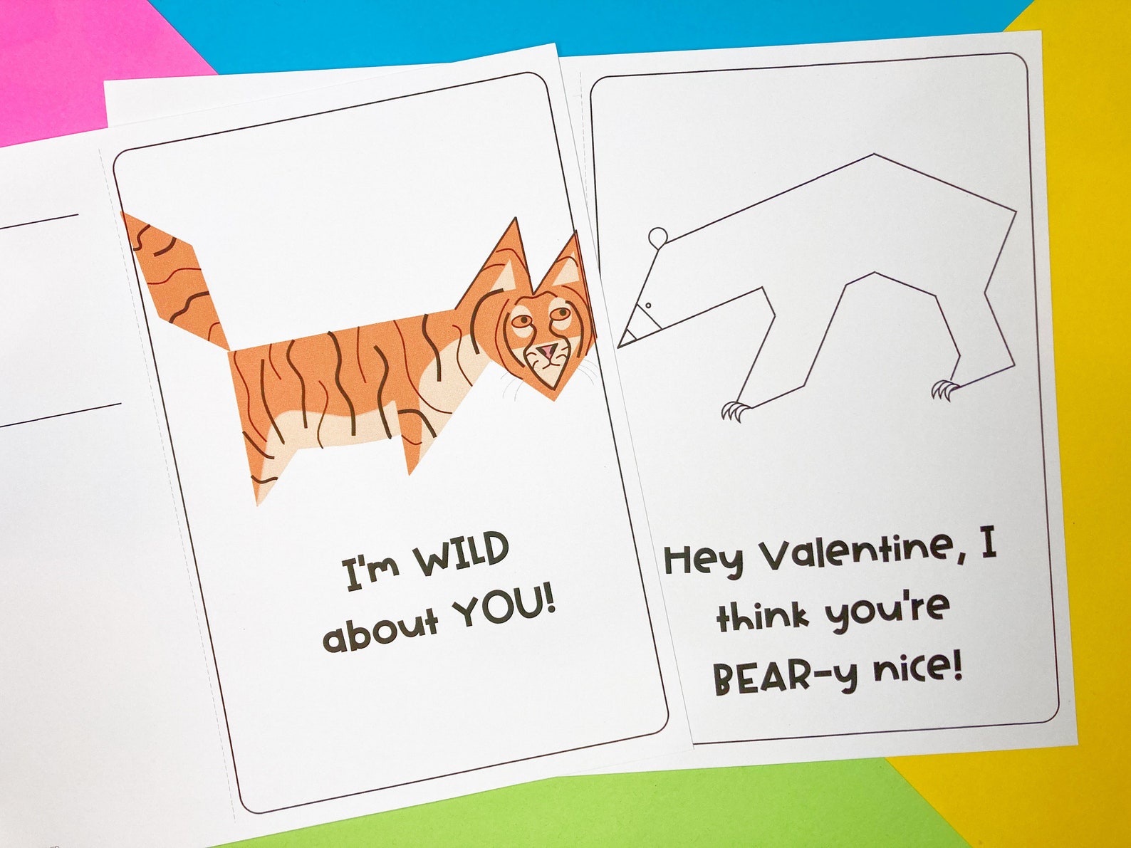 Valentines Day Cards for Students Printable Zoo Tangram Puzzles With ...