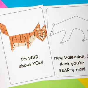 Valentines Day Cards for Students | Printable Zoo Tangram Puzzles With ...