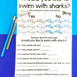 Shark Math With Measurement Graphing Addition and Subtraction - Etsy