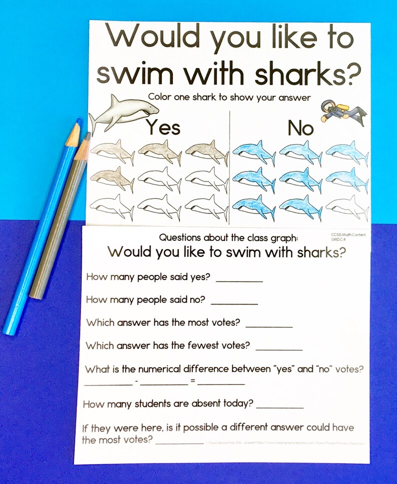 Shark Math With Measurement Graphing Addition and Subtraction - Etsy