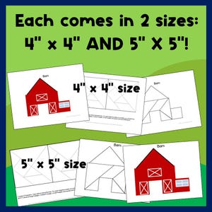 Farm Animals Printable Tangrams Congruent 2D Shapes Math Center and ...