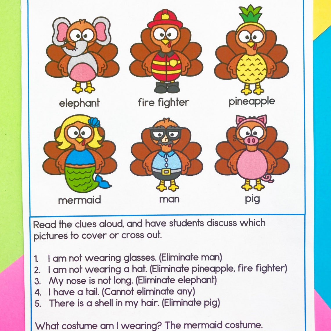 Thanksgiving Disguise a Turkey Math Logic Puzzles | Turkey in Disguise ...