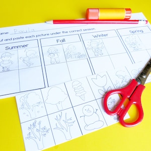 Four Seasons Picture Sorting Posters and Worksheet Spring Summer Winter ...