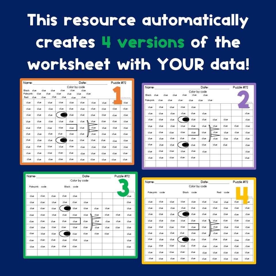 Editable Programmable Halloween Color by Code Mystery - Etsy