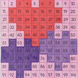 Valentines Day 100s Charts | Hundreds Chart | 100 Chart Mystery ...