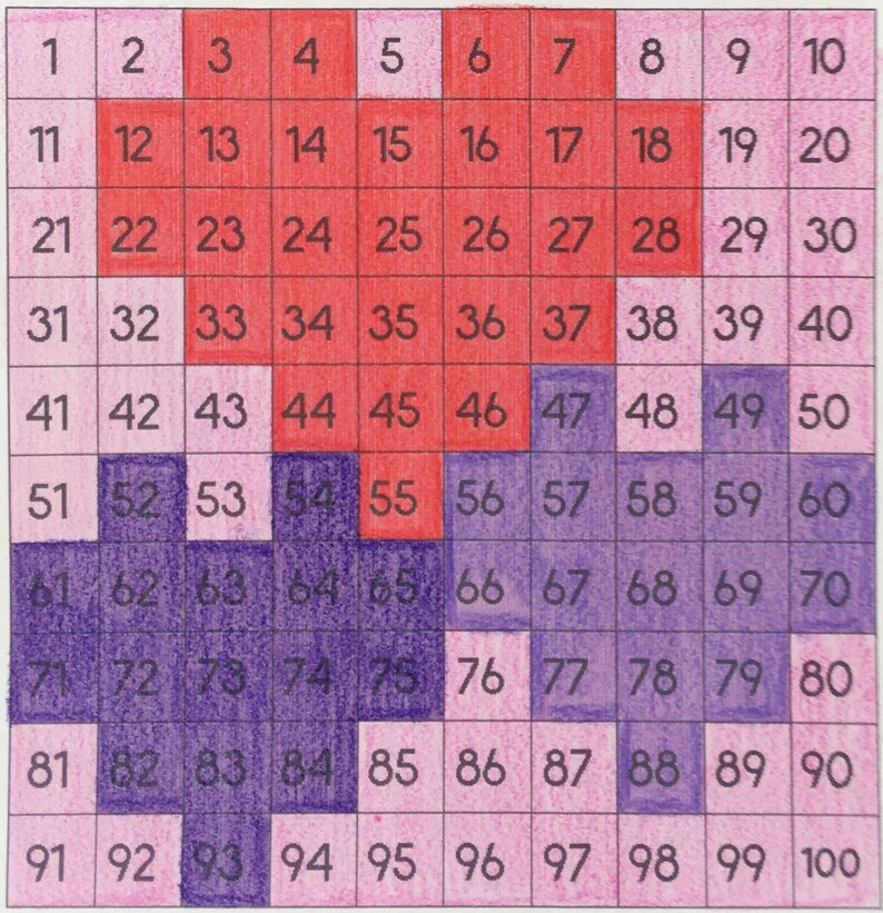 Valentines Day 100s Charts | Hundreds Chart | 100 Chart Mystery ...