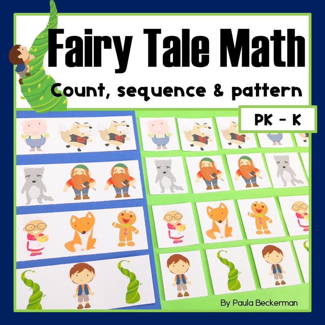 Fairy Tale Math Centers for Preschool Kindergarten | Numbers Counting ...