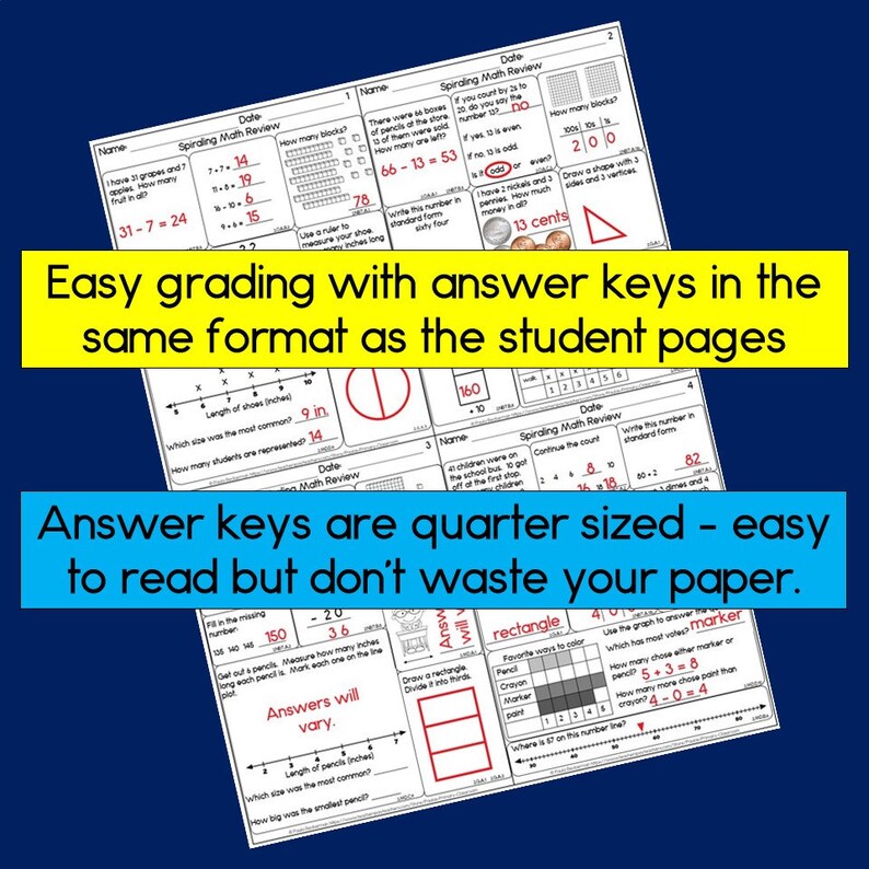 2nd Grade Math Spiral Review | Morning Work | Homework | Warm Ups Month ...