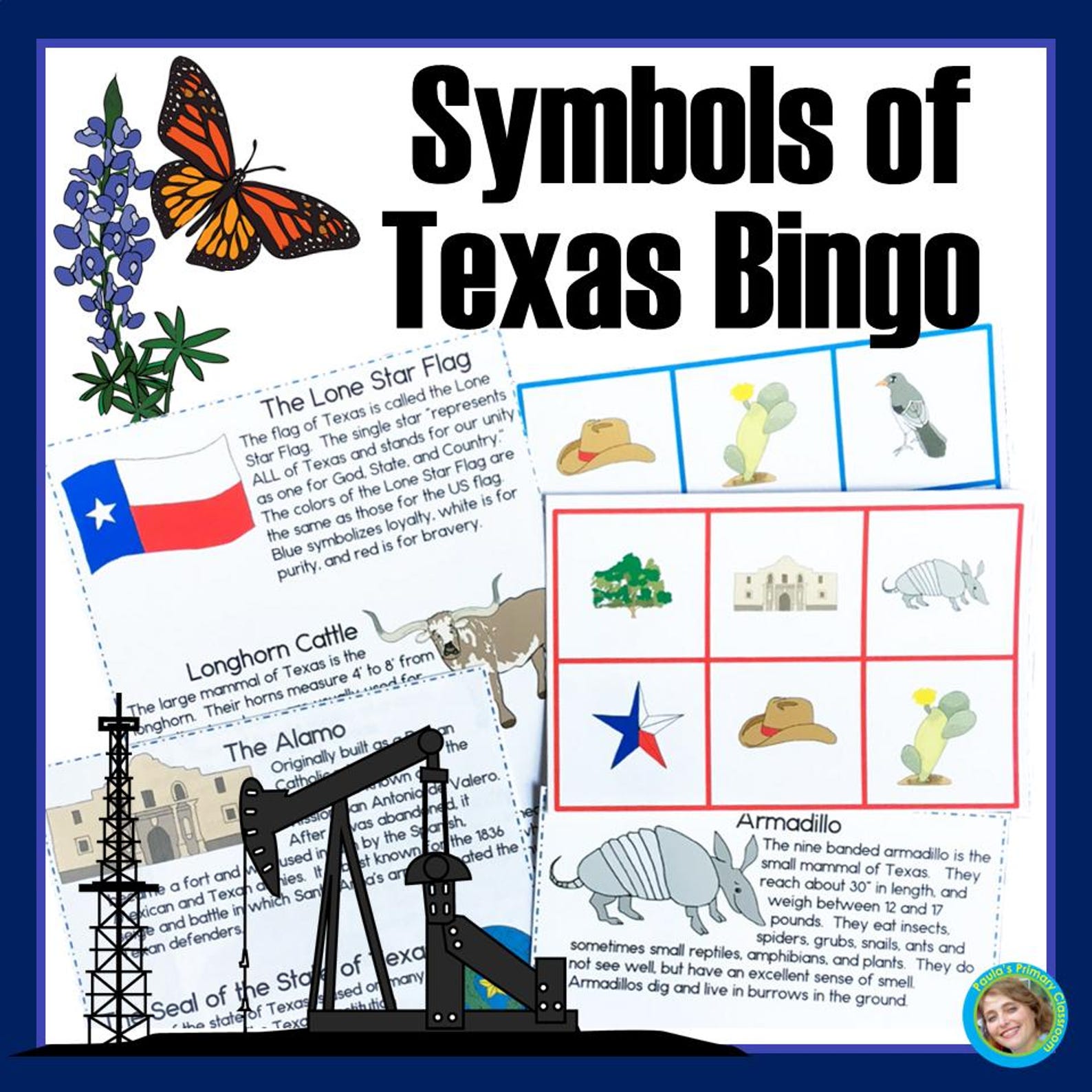 Texas Symbols Bingo Game & State History Posters (printable) - Etsy