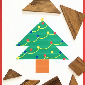 Christmas Tangram Puzzles Printable Tangrams 2D Shapes Math Center - Etsy