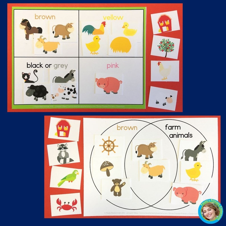 Farm Math With Sorting, Graphing and Venn Diagram - Etsy