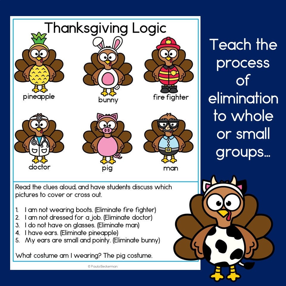 Thanksgiving Disguise a Turkey Math Logic Puzzles | Turkey in Disguise ...