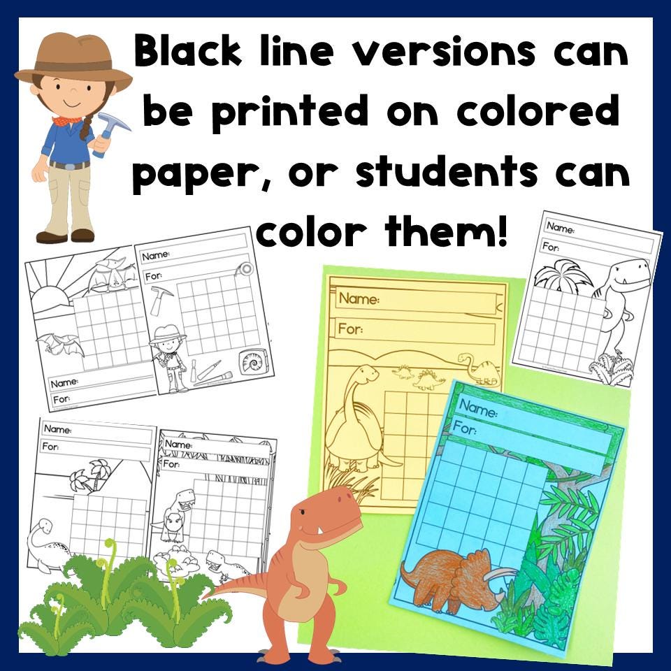 Incentive Charts Dinosaur Theme | Color and Blackline - Etsy