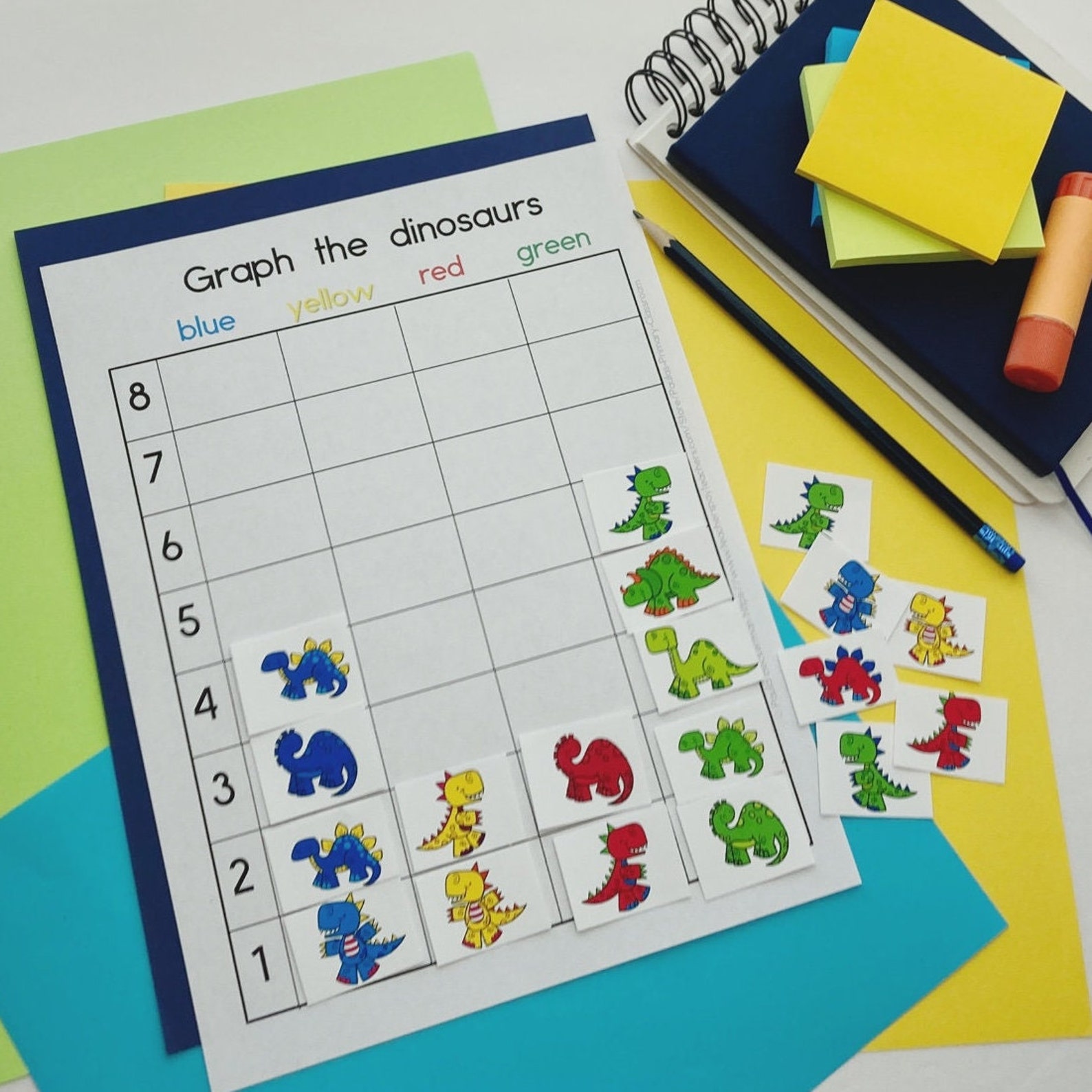 Dinosaur Math Graphing Sorting and Venn Diagram Centers - Etsy