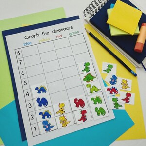 Dinosaur Math Graphing Sorting and Venn Diagram Centers - Etsy