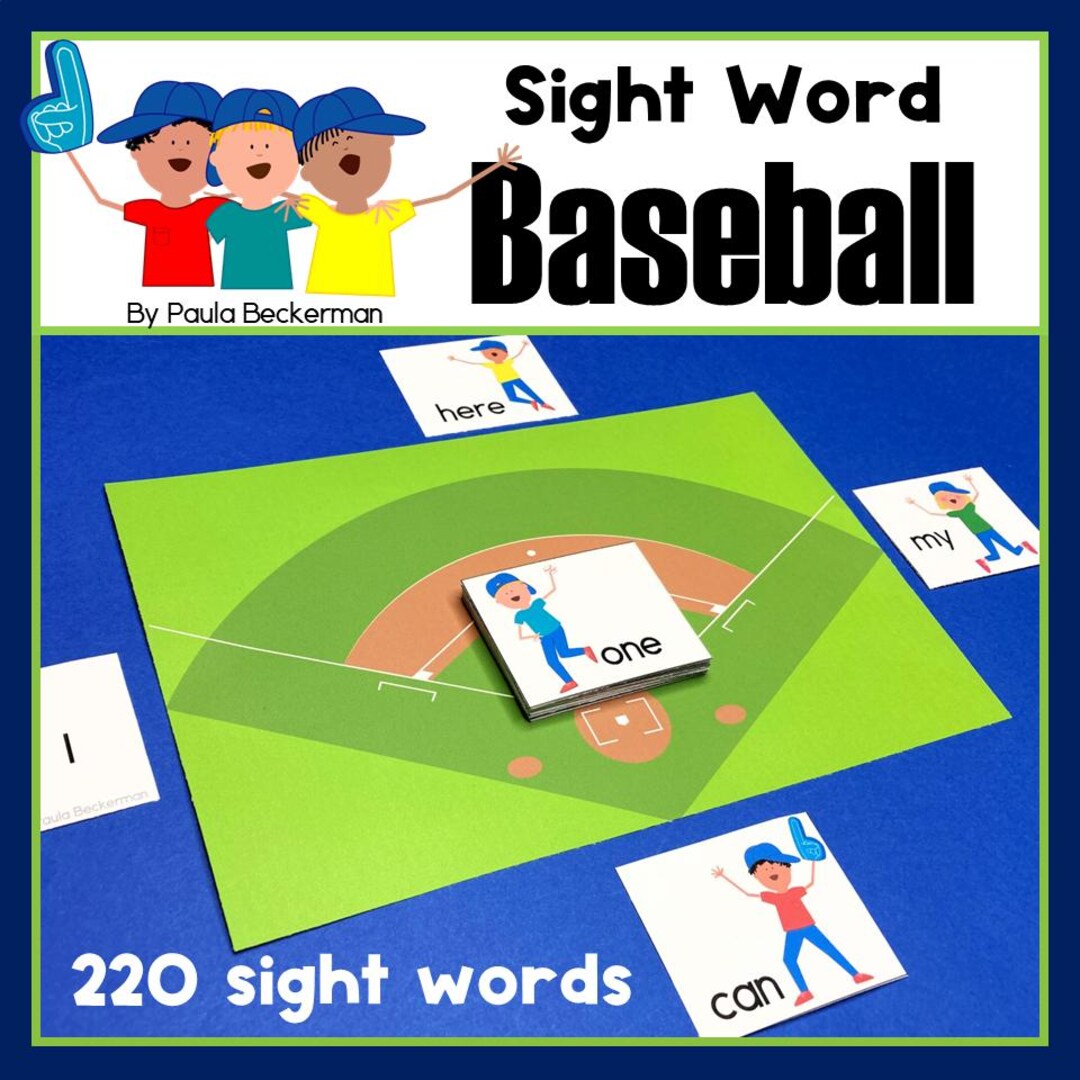 Baseball Theme Alphabet Letters & Sight Word Reading Game With ...