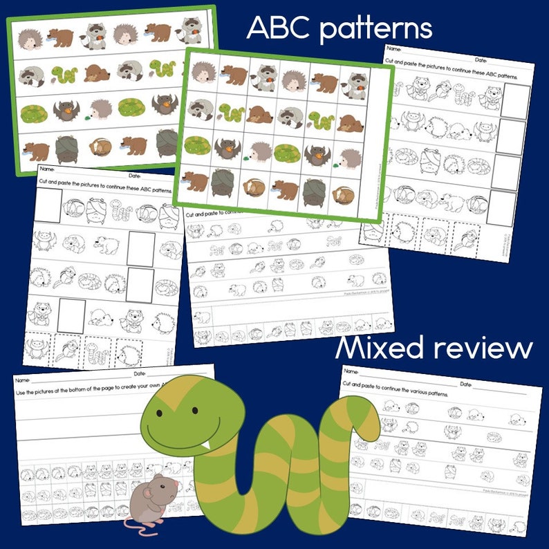 Hibernating Animals Hibernation Patterns Math Center With AB ABC AAB ...