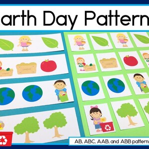 Earth Day Conservation Math Center With AB ABC & ABB - Etsy