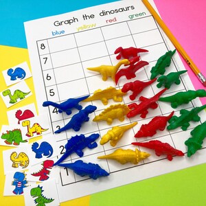 Dinosaur Math Graphing Sorting and Venn Diagram Centers - Etsy