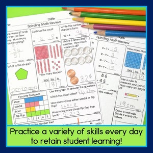 2nd Grade Math Spiral Review Morning Work Homework Warm - Etsy