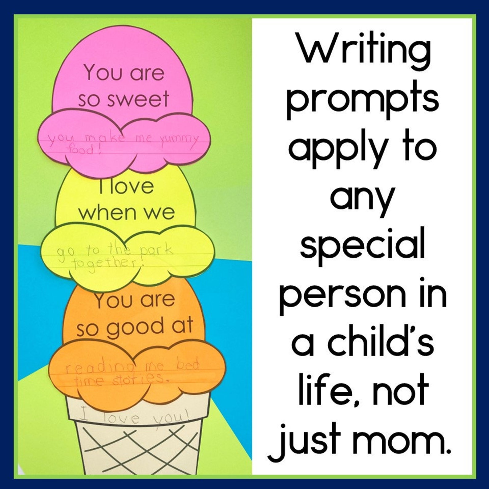 Mothers Day Fathers Day Ice Cream Craft and Writing Activity With ...