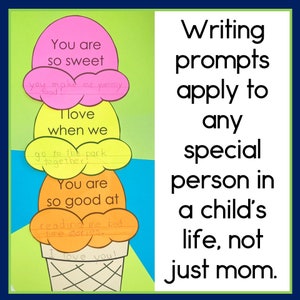 Mothers Day Fathers Day Ice Cream Craft and Writing Activity - Etsy