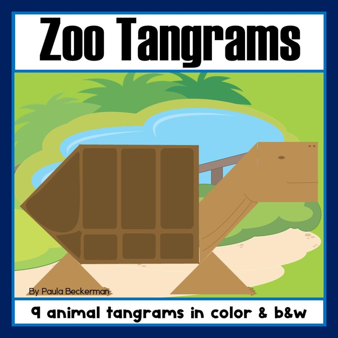 Zoo Animal Tangram Puzzles 2D Shapes Math Center - Etsy