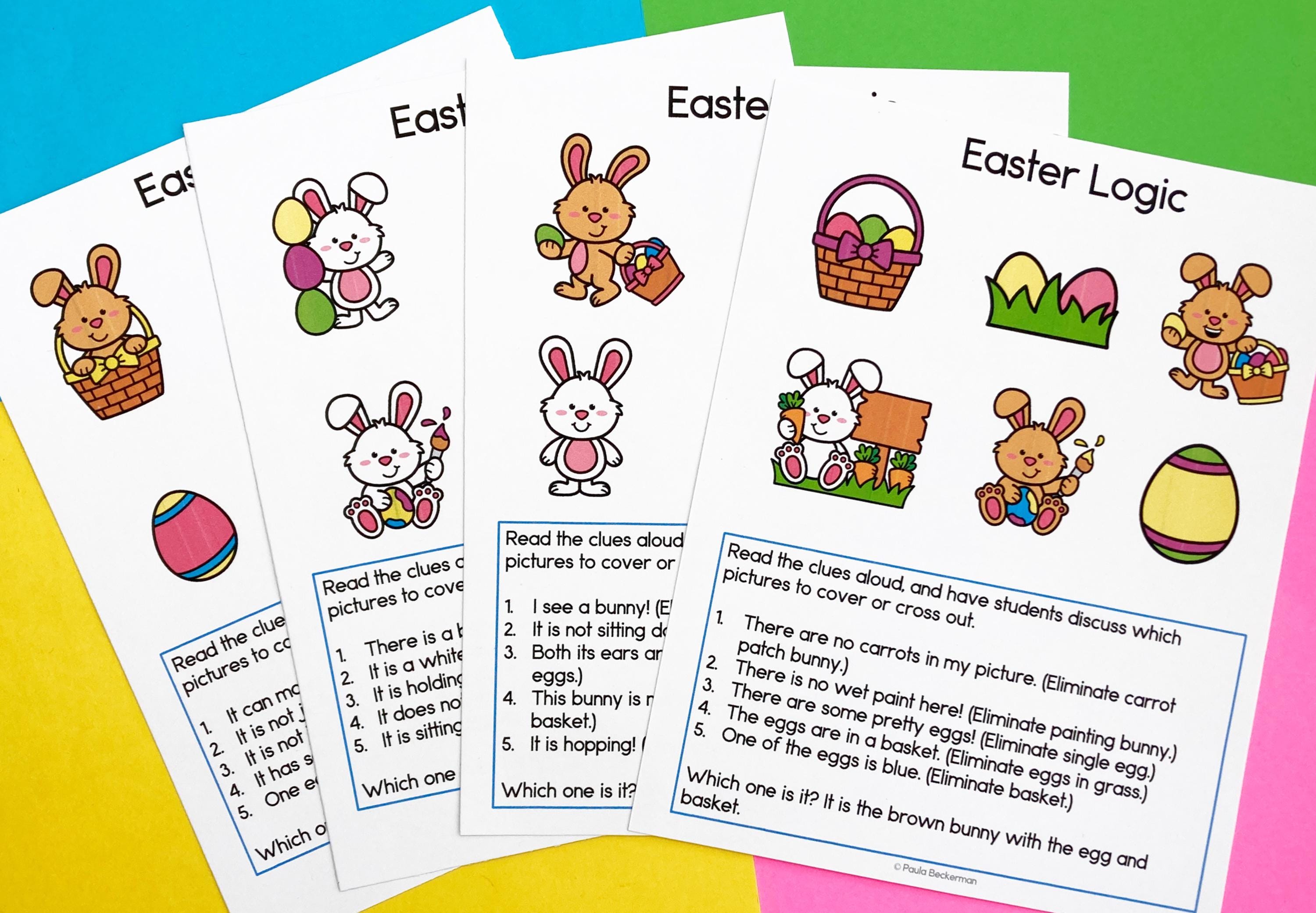 Easter Logic Puzzles Math Critical Thinking Brainteasers | Spring Logic ...