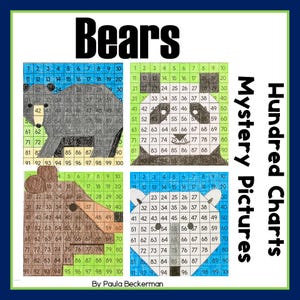 Bears 100s Chart | Hundreds Charts Panda Polar Brown and Black Bears - Etsy