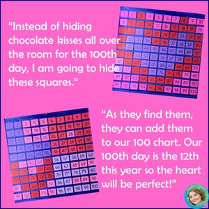 Valentines Day 100 Chart Mystery Pictures for Hundreds Pocket Charts - Etsy