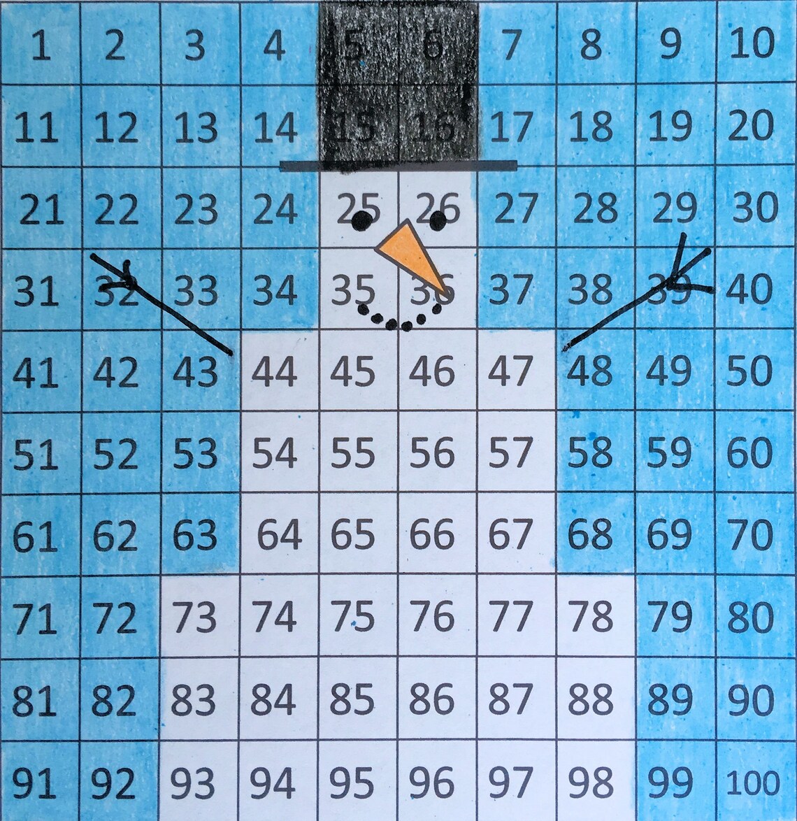 Winter Holidays | Christmas 100s Chart | Hundreds Chart | 100 Charts - Etsy