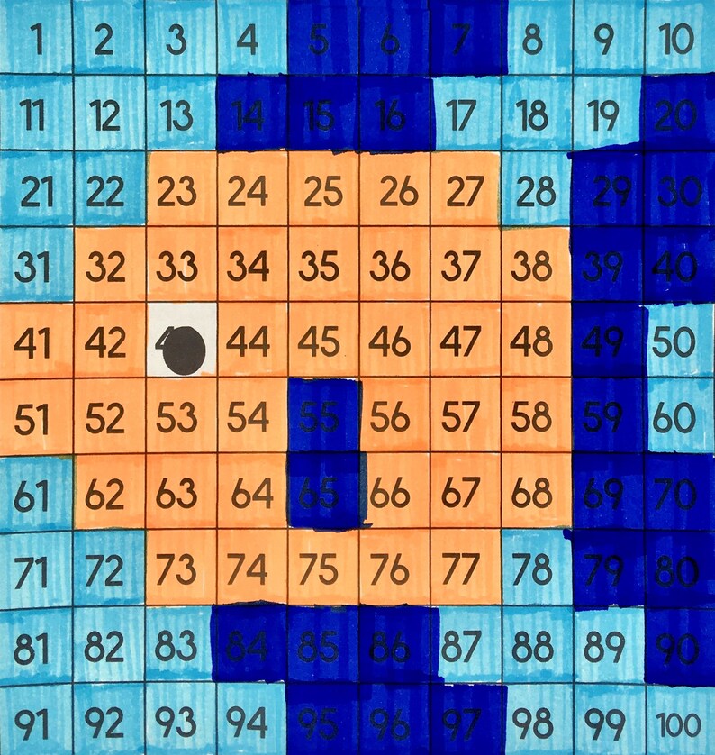 Ocean Animals 100s Chart Hundreds Charts 100 Chart Mystery Pictures - Etsy